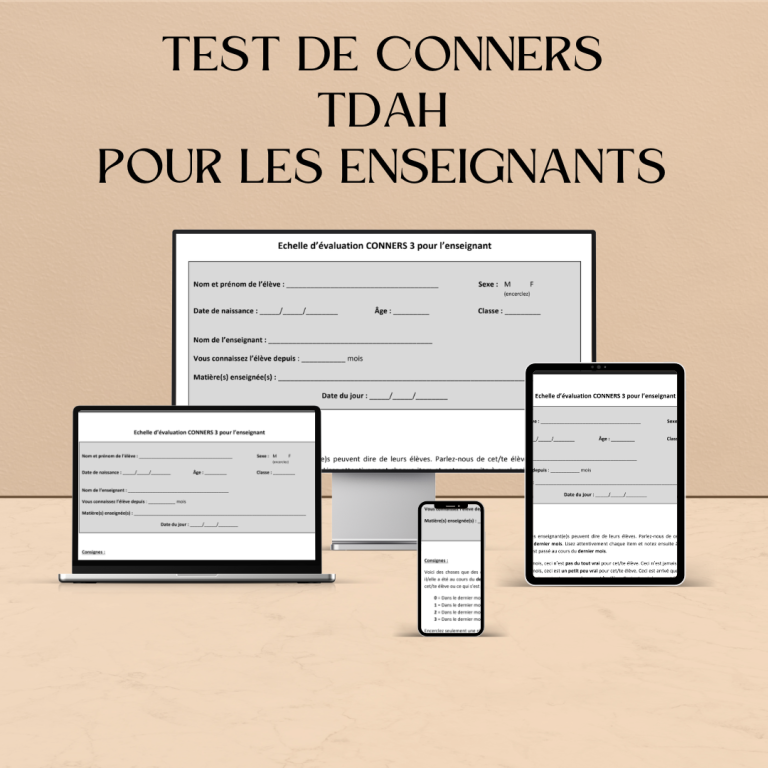Échelle Conners 3 pour les enseignants – Fiche PDF - TDAH-et-Atypies